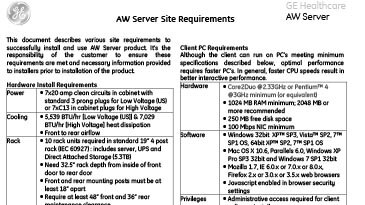 AW Server Installation | GE Healthcare